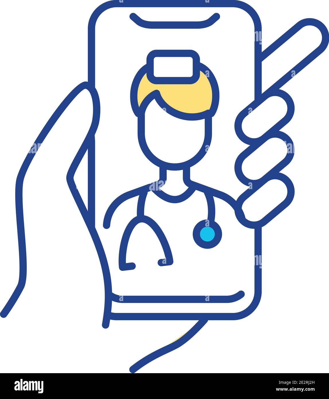 Remote help from medical staff RGB color icon Stock Vector Image & Art ...