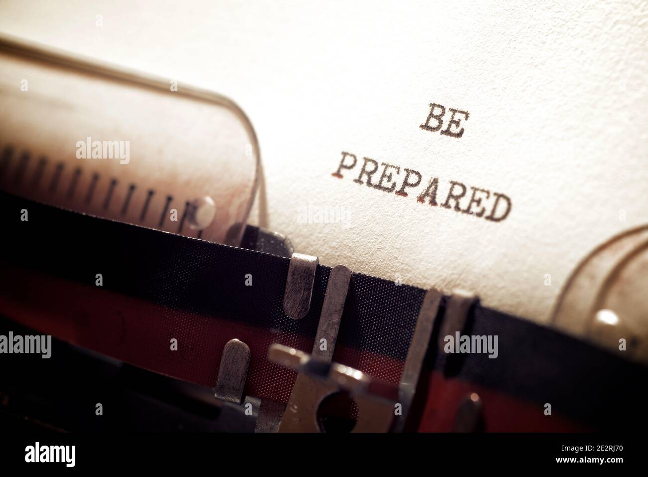 Be prepared phrase written with a typewriter Stock Photo - Alamy