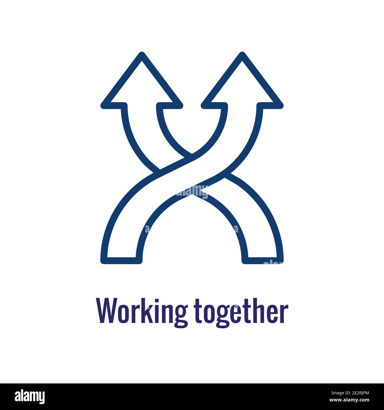 Companies merging together, one buying out the other & icon set banner ...