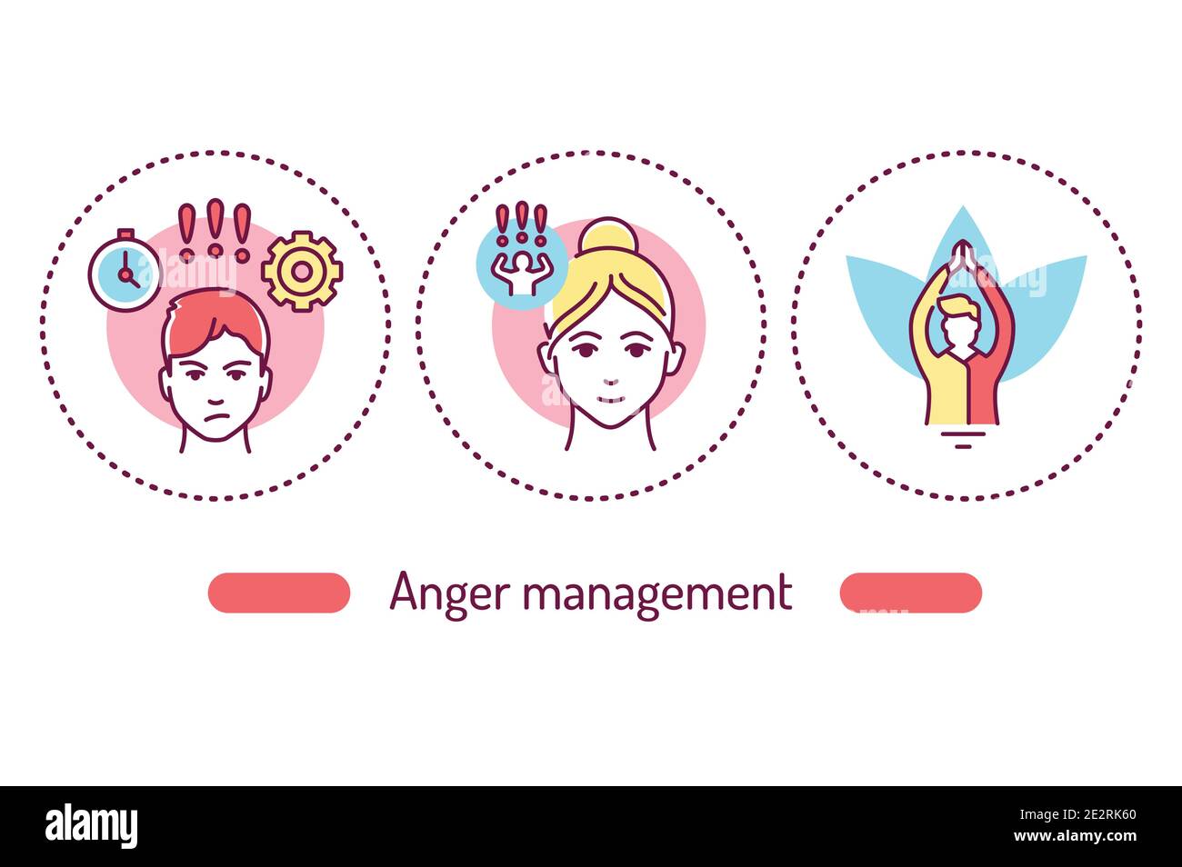 Anger management color line icon. Pictogram for web page, mobile app ...