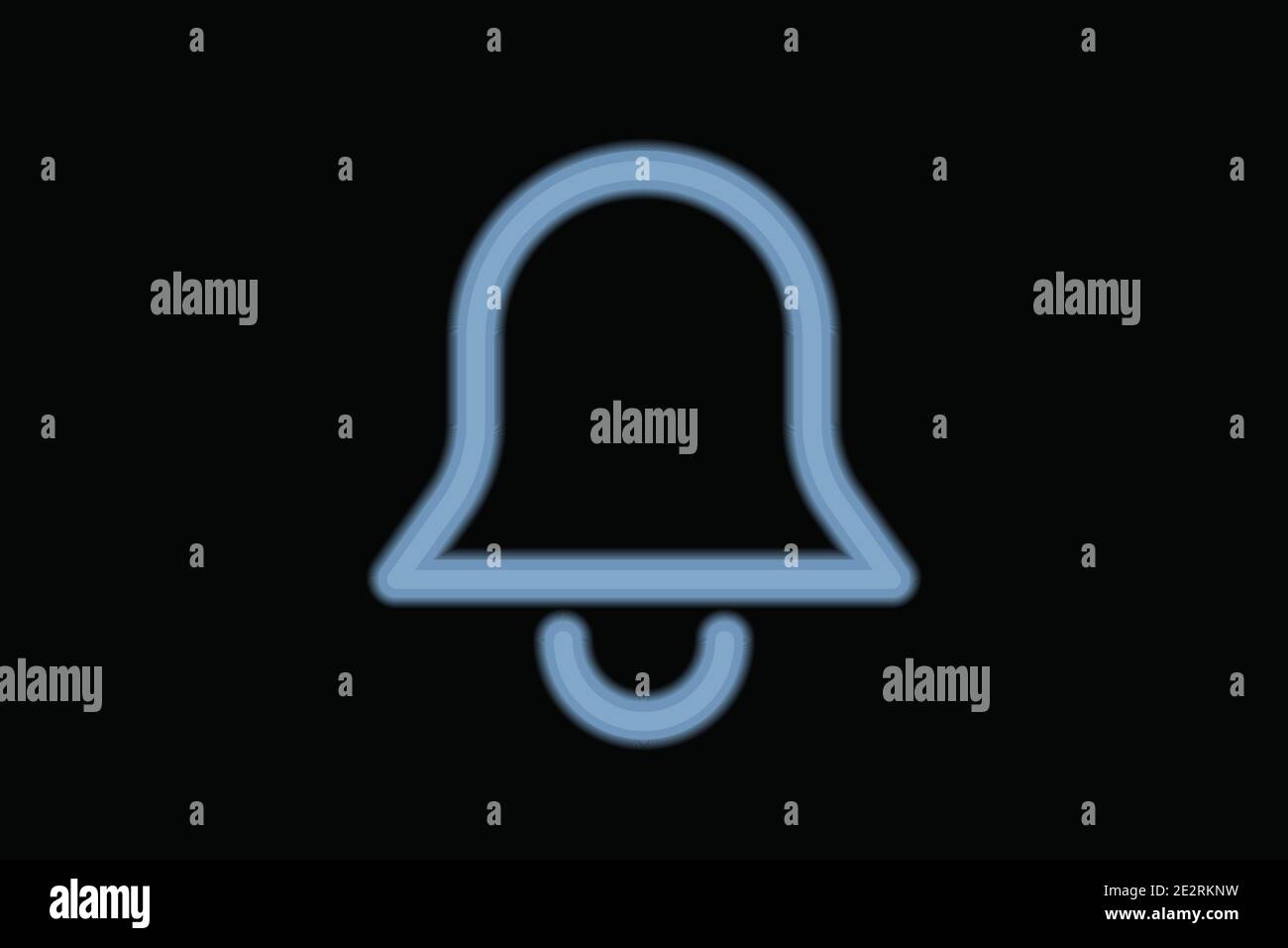 Bell light blue neon light effect icon logo Stock Vector Image & Art ...