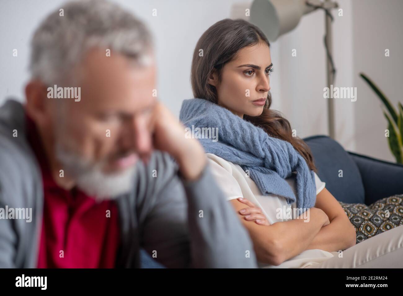 Sad couple talking after hi-res stock photography and images - Alamy