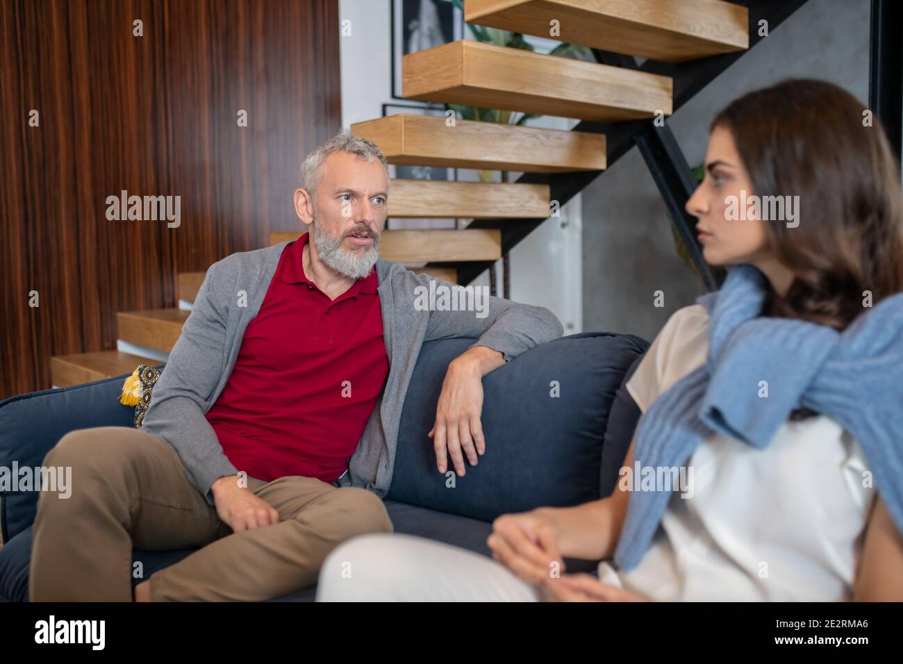 Couple having serious conversation hi-res stock photography and images ...