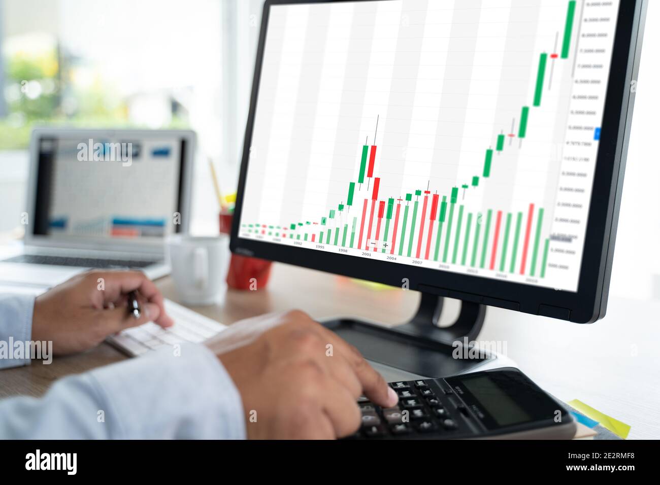 company working Young startup business people working in office ...