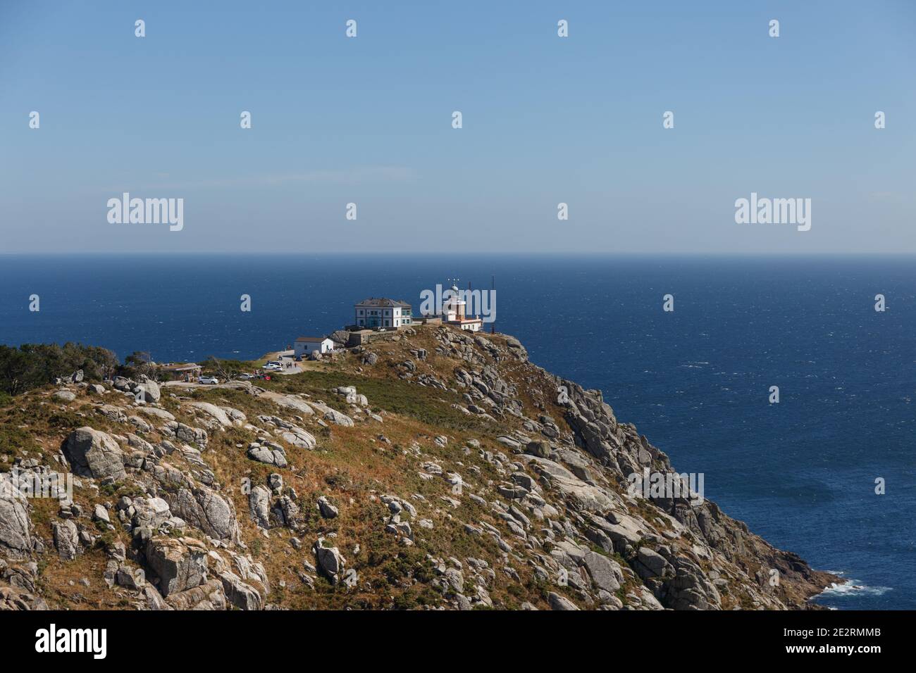 Cape Finisterre and Finisterre lighthouse view from the distance ...