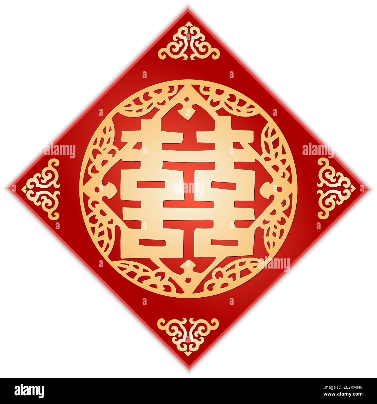 The Classic Chinese Background With The Chinese Words 'Double Happiness ...