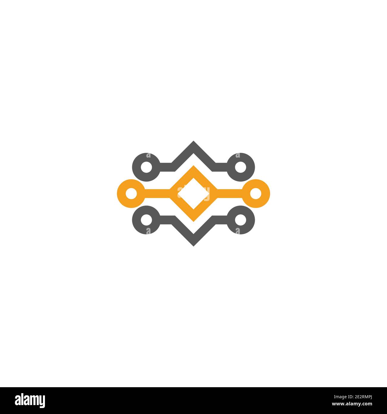 electronic circuit line wire connection symbol logo vector Stock Vector ...