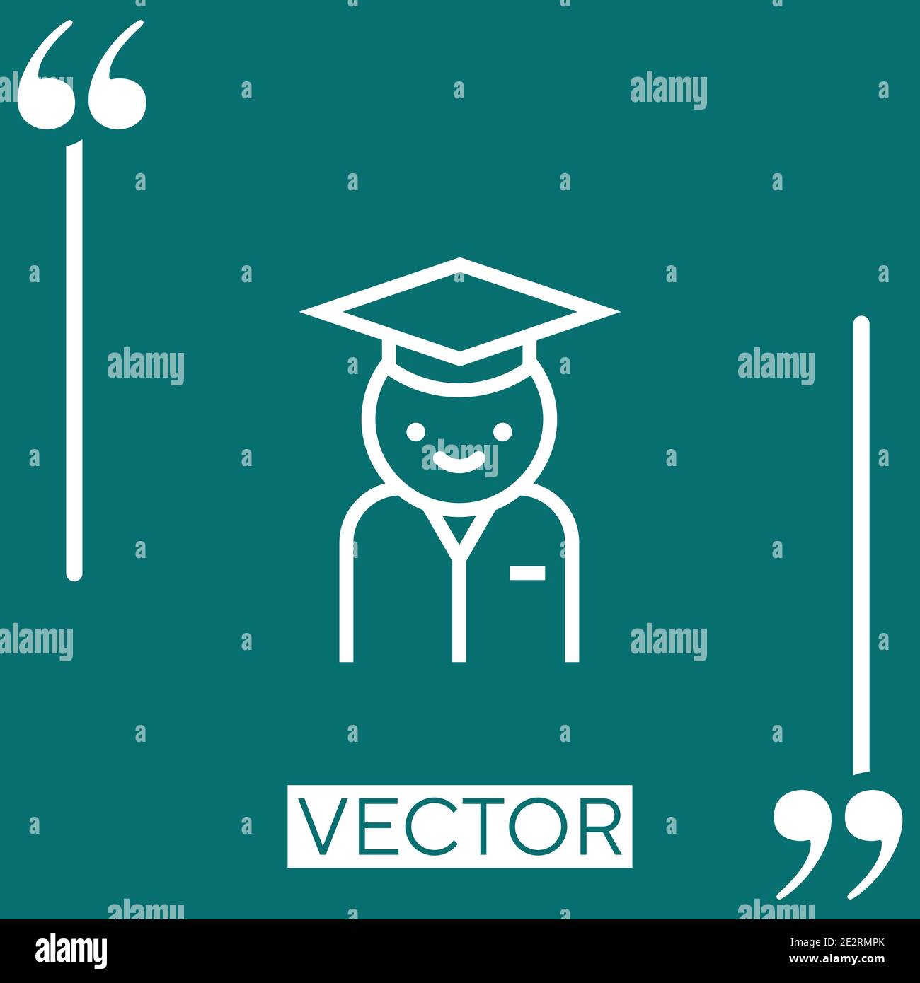 graduate vector icon Linear icon. Editable stroke line Stock Vector ...
