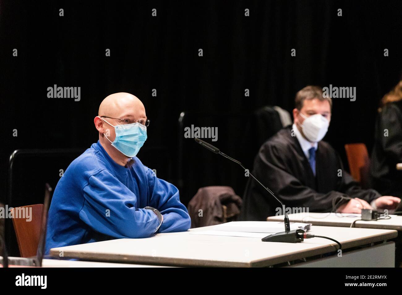 Offenburg, Germany. 15th Jan, 2021. The defendant Yves R. sits in the ...