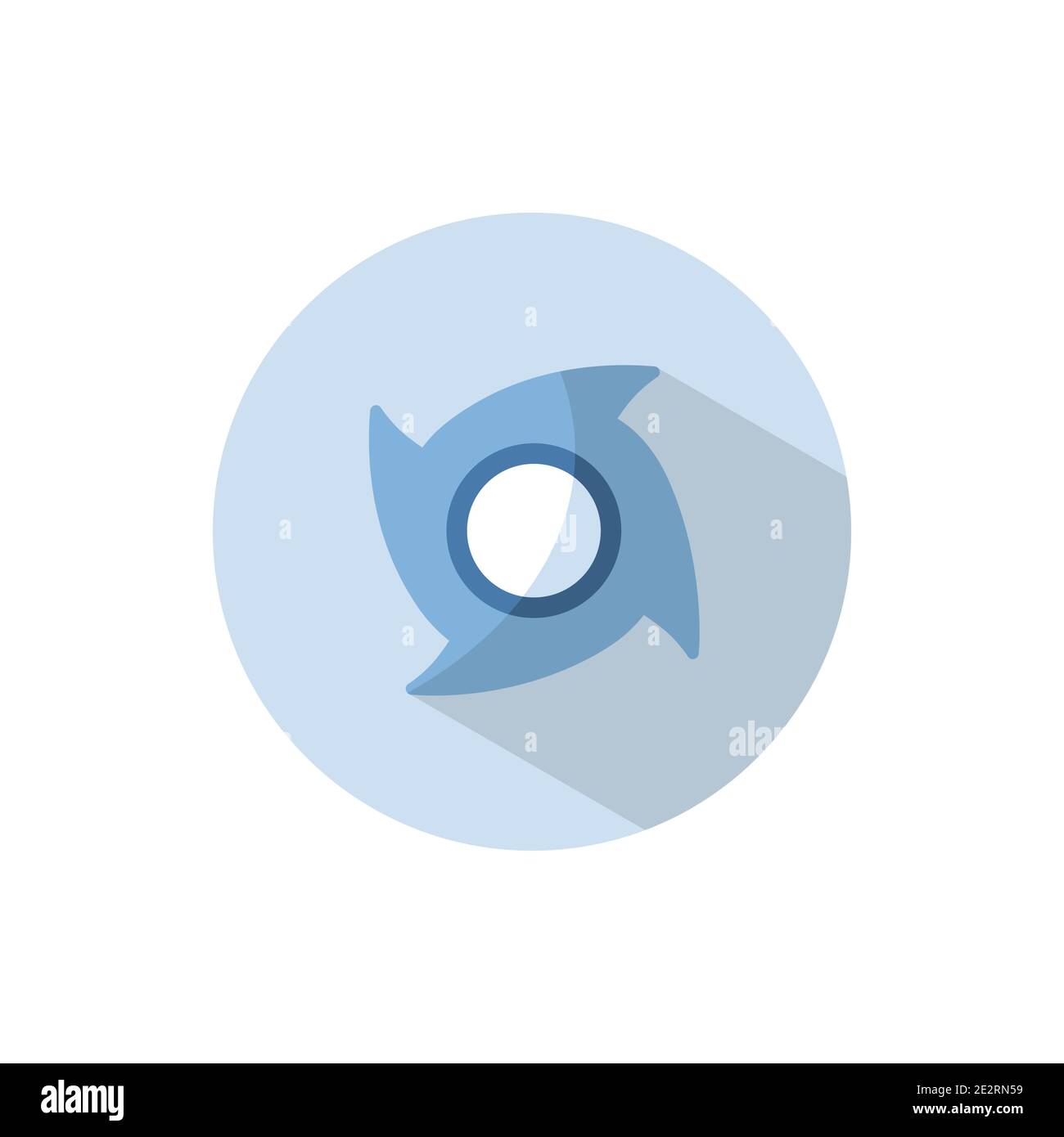 Hurricane. Category two. Flat color icon on a circle. Weather vector ...