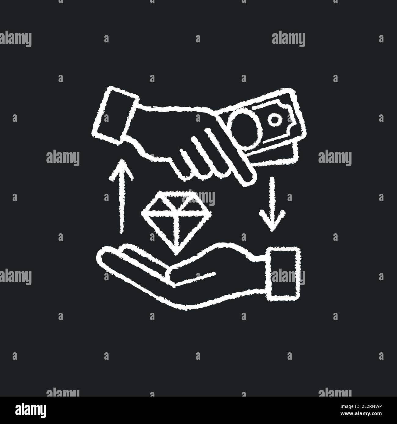 Money loan chalk white icon on black background Stock Vector Image ...