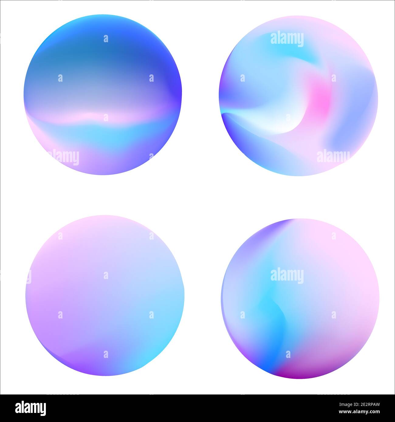 Set of round Vector Gradient. Multicolor Sphere. Modern abstract ...