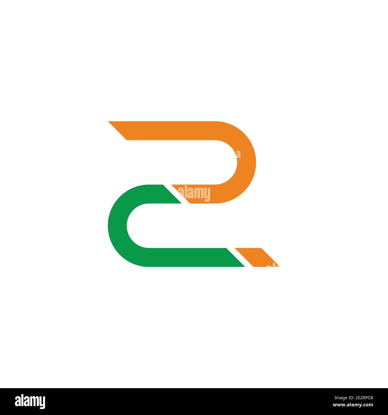 number two motion slice colorful geometry logo vector Stock Vector ...