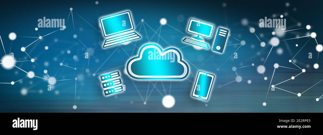 Illustration of a cloud computing concept Stock Photo - Alamy