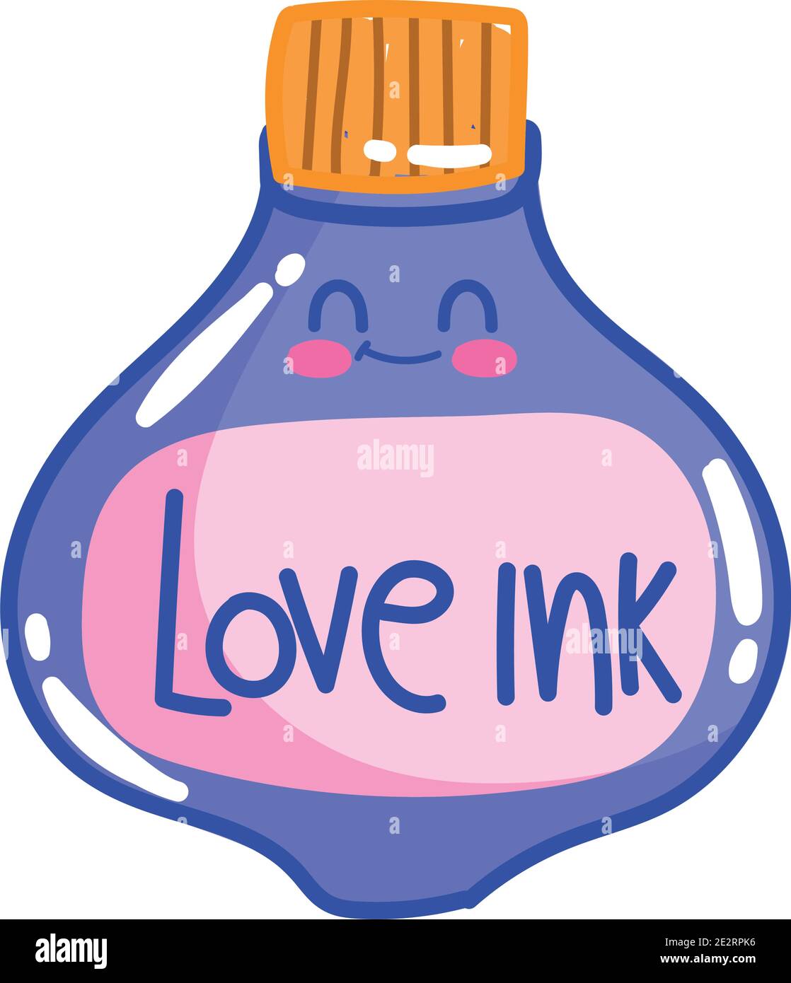 love ink bottle romantic in cartoon style design vector illustration ...