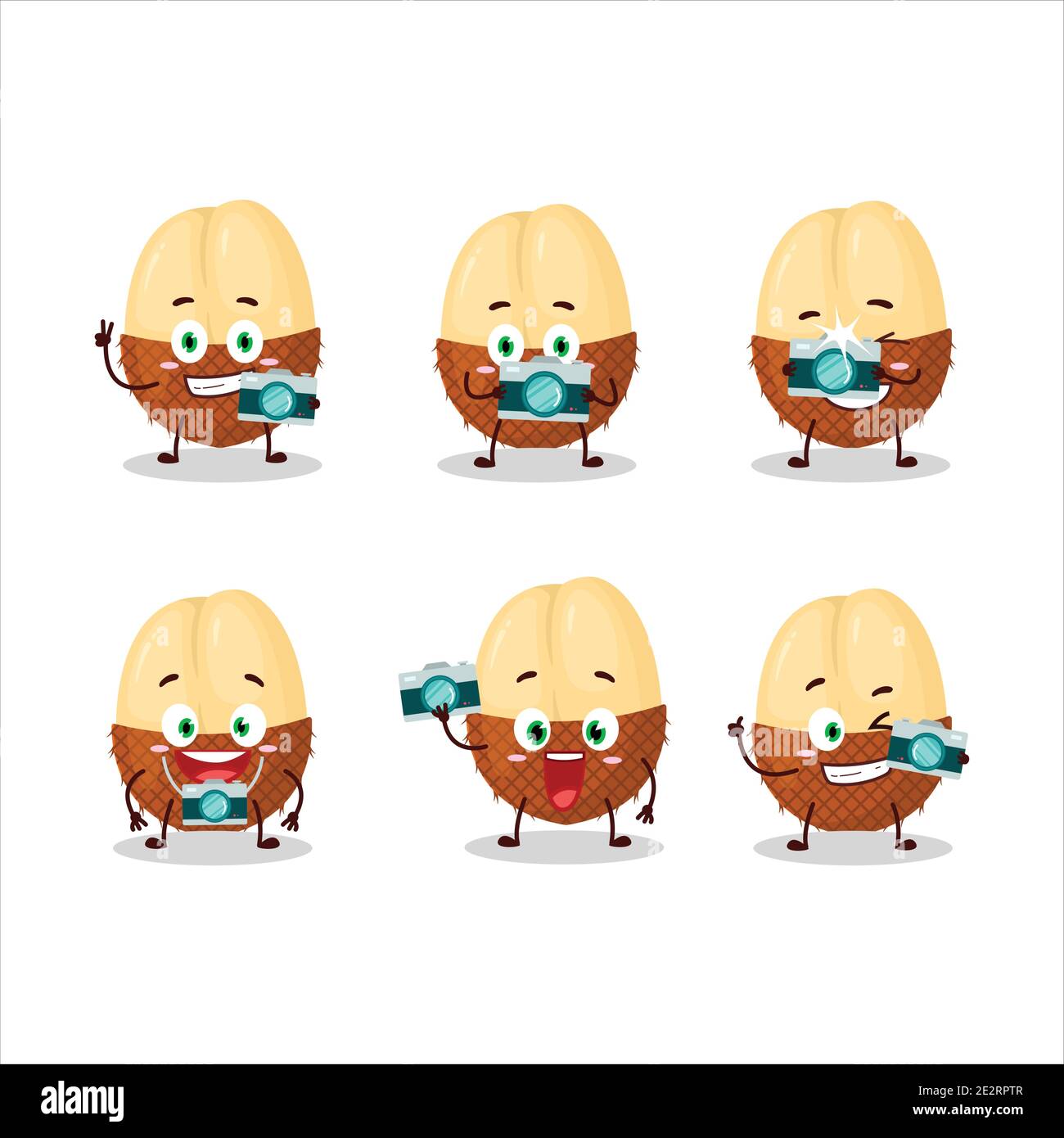 Photographer profession emoticon with slice of salak cartoon character ...