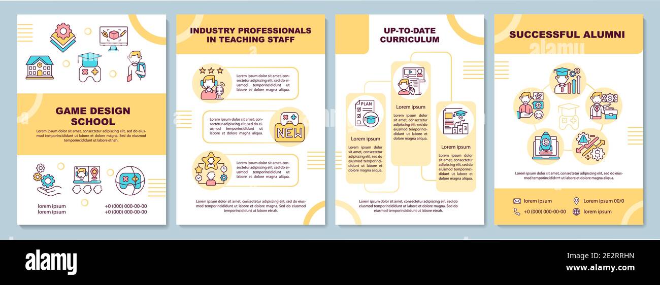 Game design school brochure template Stock Vector Image & Art - Alamy