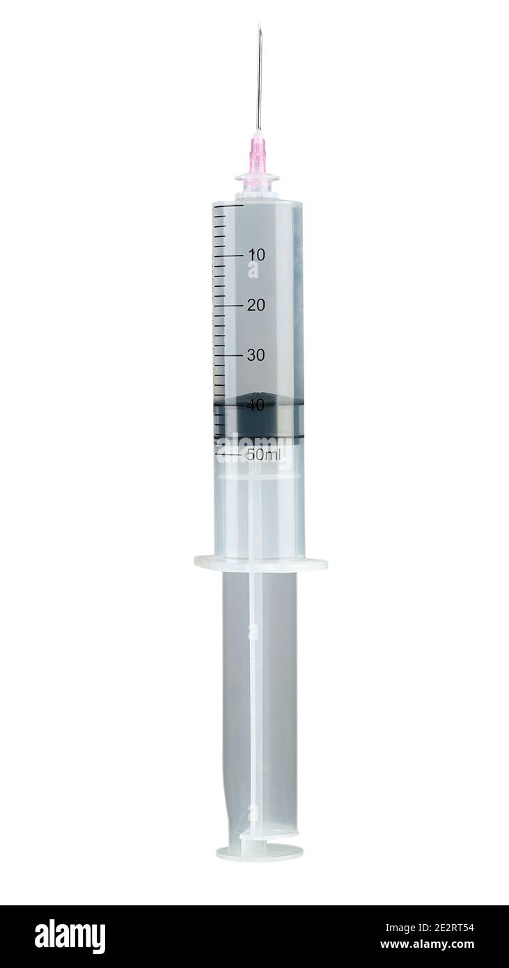 Syringe close up isolated on white background. File contains clip path ...