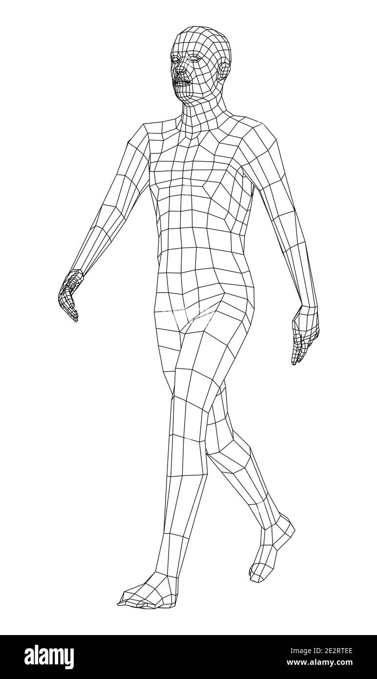 Wireframe walking man. Vector Stock Vector Image & Art - Alamy