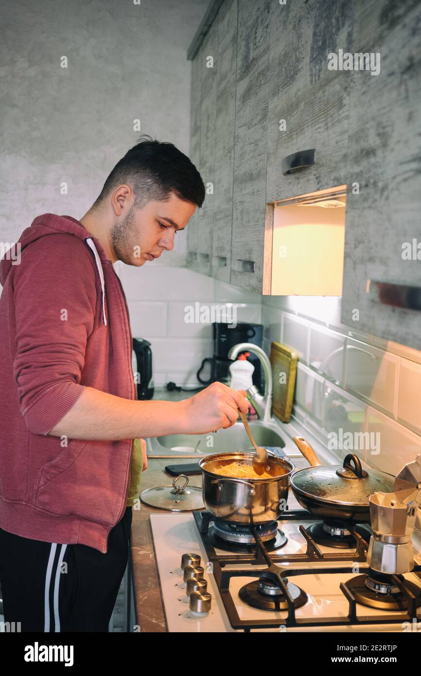 Man Eating Pot Noodle High Resolution Stock Photography and Images - Alamy