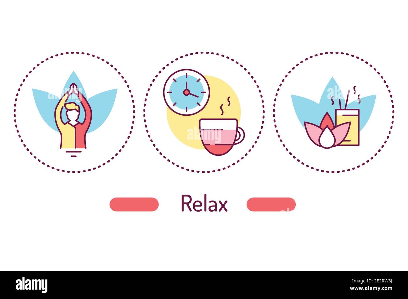 Relax rent outline concept. line color icons. Pictograms for web page ...