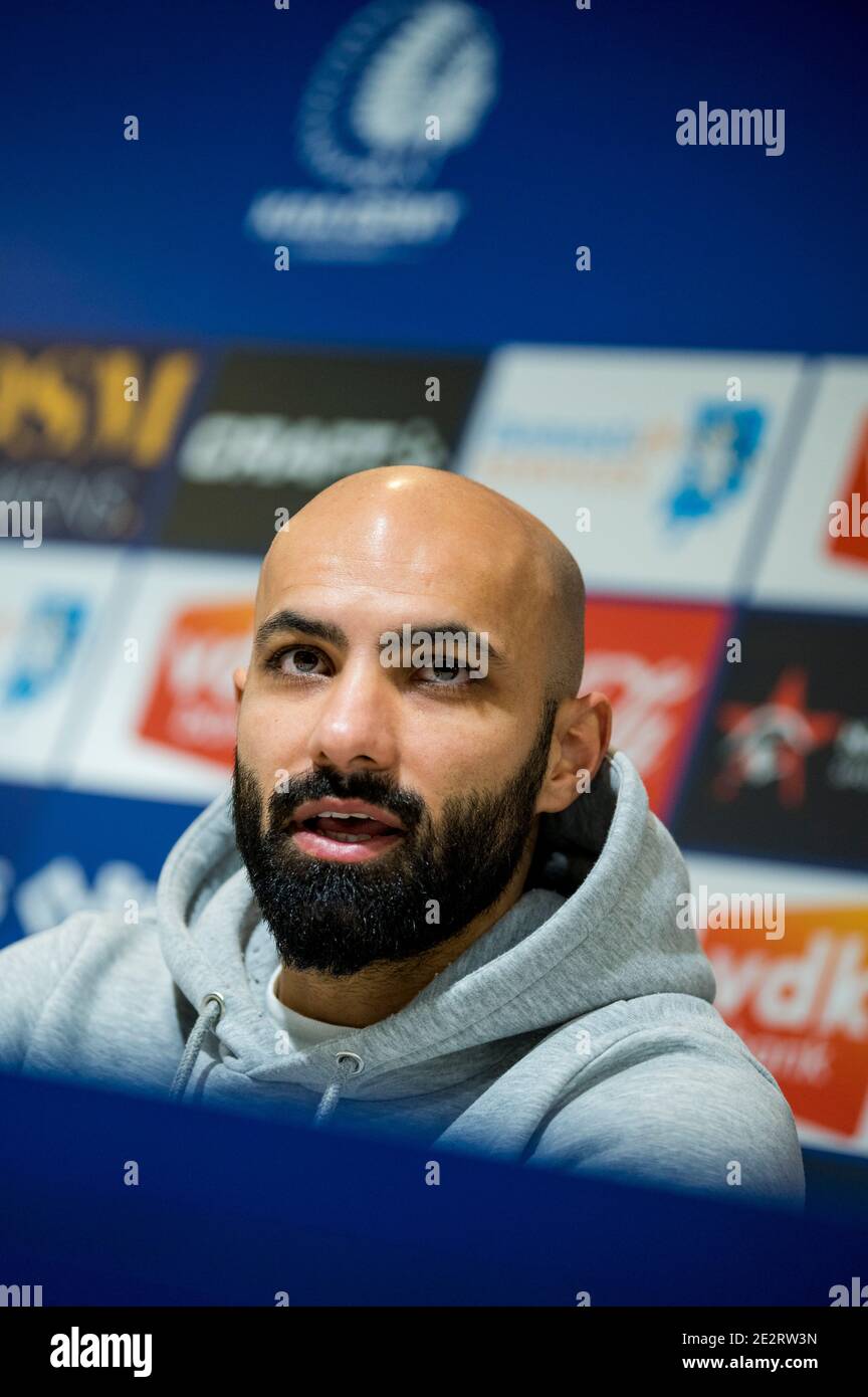 Gent's goalkeeper Sinan Bolat pictured during a press conference of ...