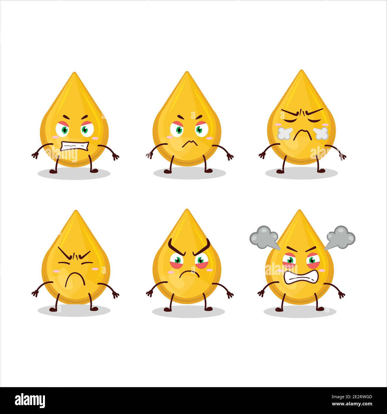 Oil cartoon character with various angry expressions. Vector ...