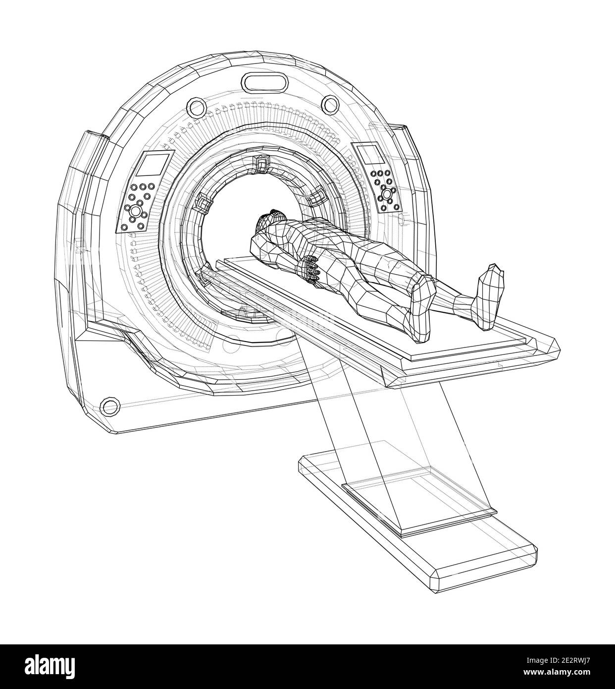 MRI machine scanning patient inside. Vector Stock Vector Image & Art ...
