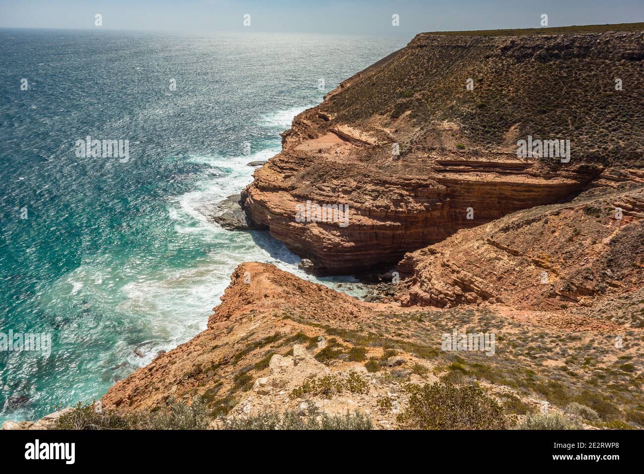 Island Rock & Natural Bridge, Red Bluff Coastal Cliffs, Kalbarri ...