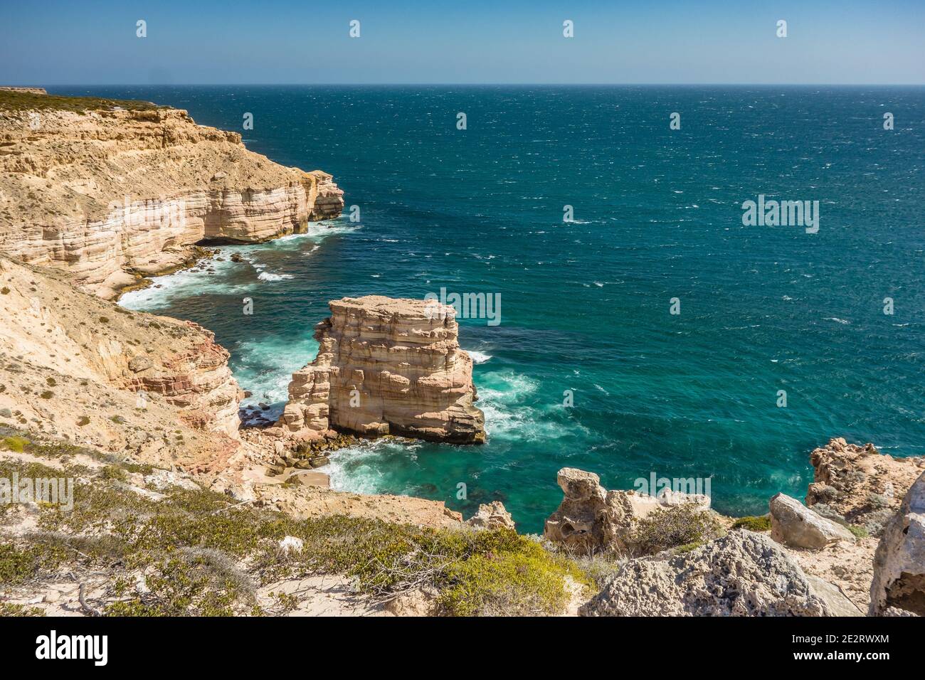 Island Rock & Natural Bridge, Red Bluff Coastal Cliffs, Kalbarri ...