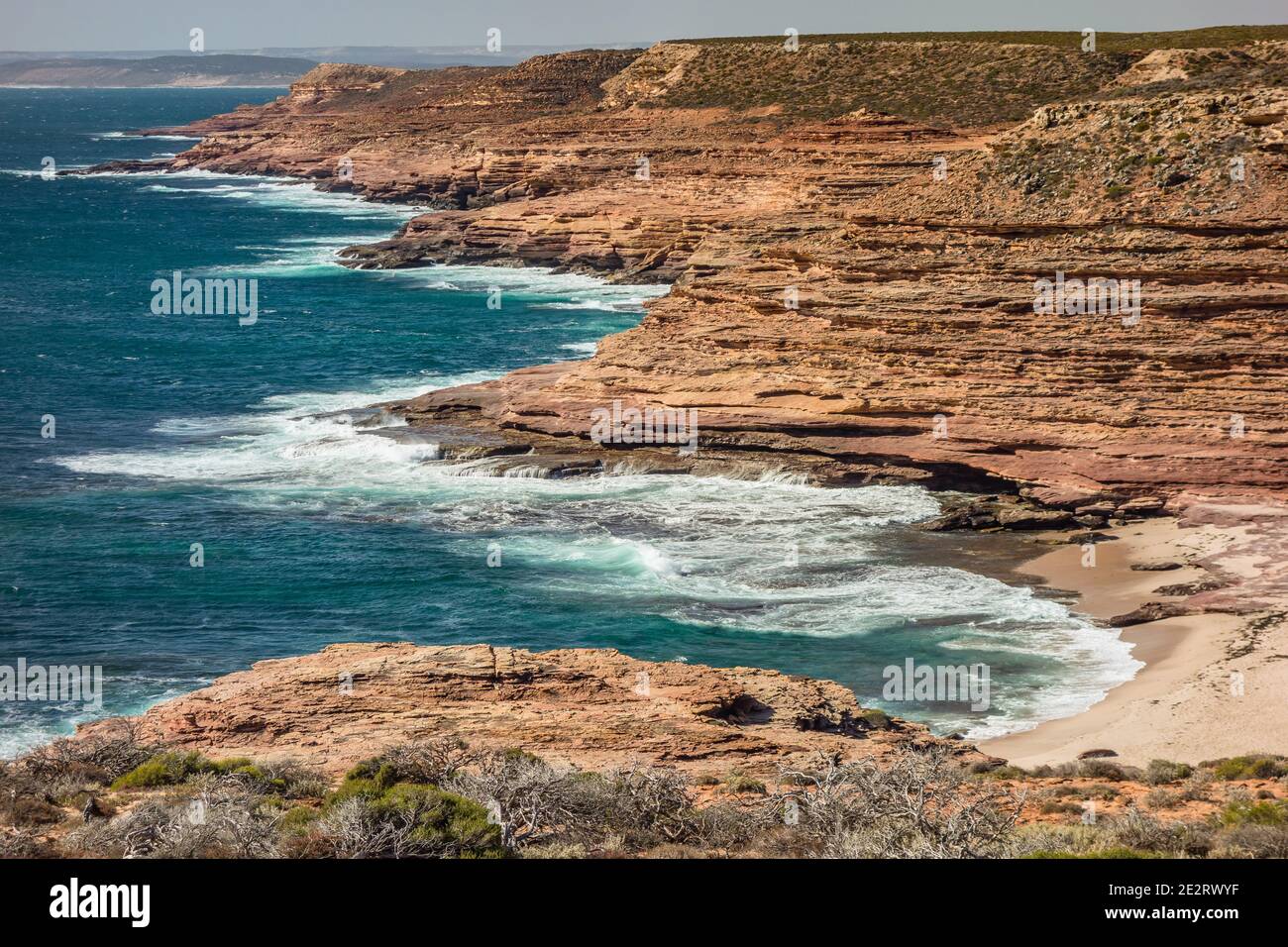 Island Rock & Natural Bridge, Red Bluff Coastal Cliffs, Kalbarri ...