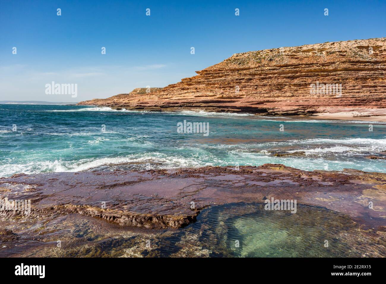 Island Rock & Natural Bridge, Red Bluff Coastal Cliffs, Kalbarri ...
