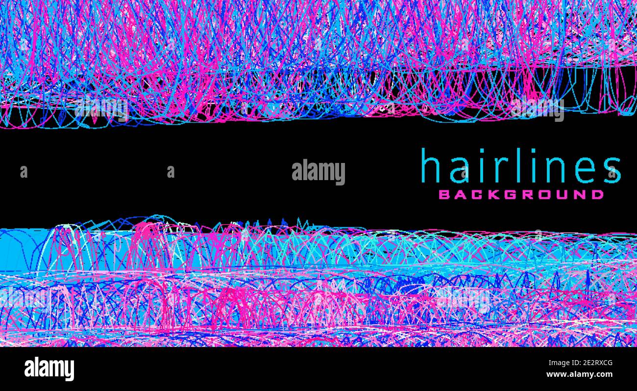 Abstract hairlines background with thin multicolor lines on black ...