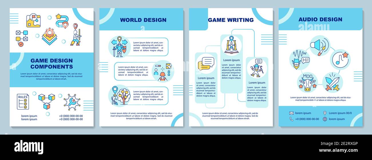 Game design components brochure template Stock Vector Image & Art - Alamy