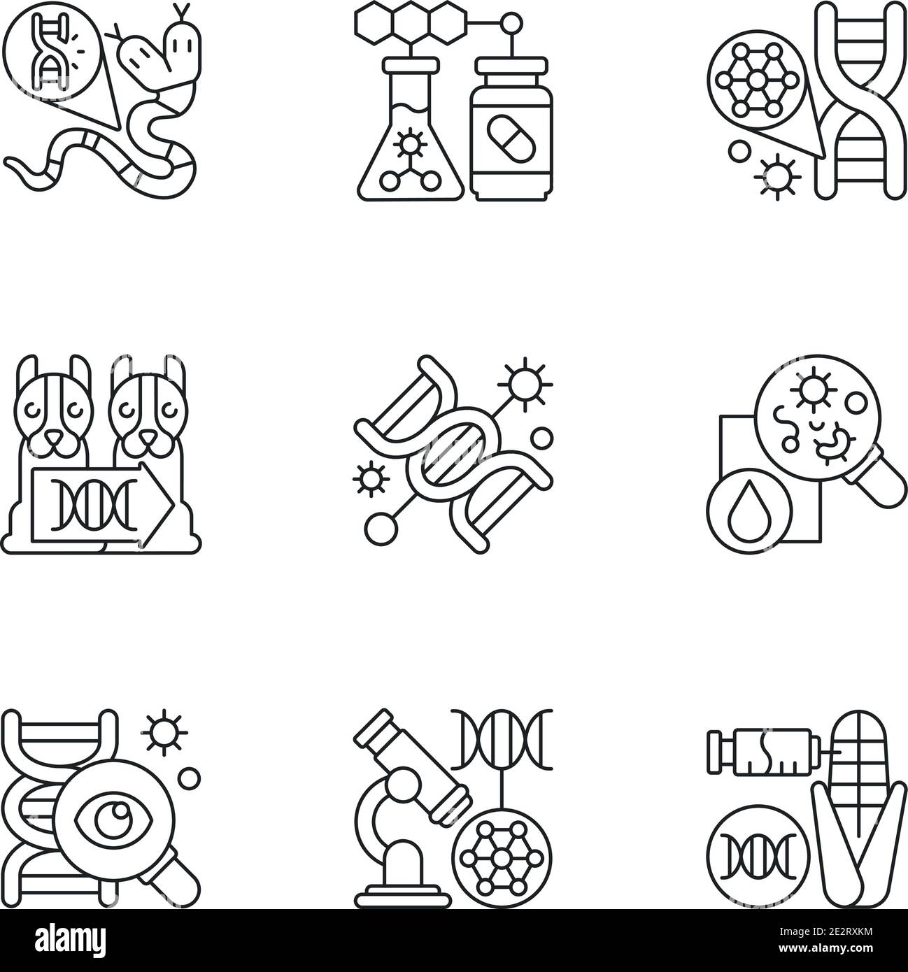 DNA structure experiment linear icons set Stock Vector Image & Art - Alamy DNA structure experiment linear icons set Stock Vector Image & Art - Alamy