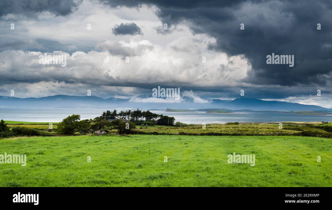 Clew Bay with some of its famous drumlins from the road near Bertra ...