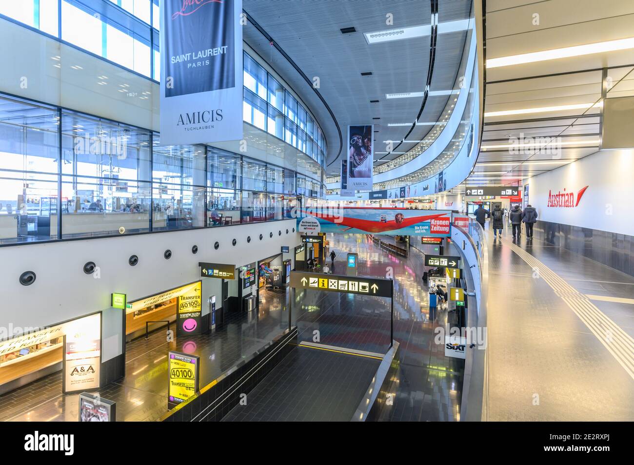schwechat, austria, 13 jan 2021, empty terminal at the vienna ...