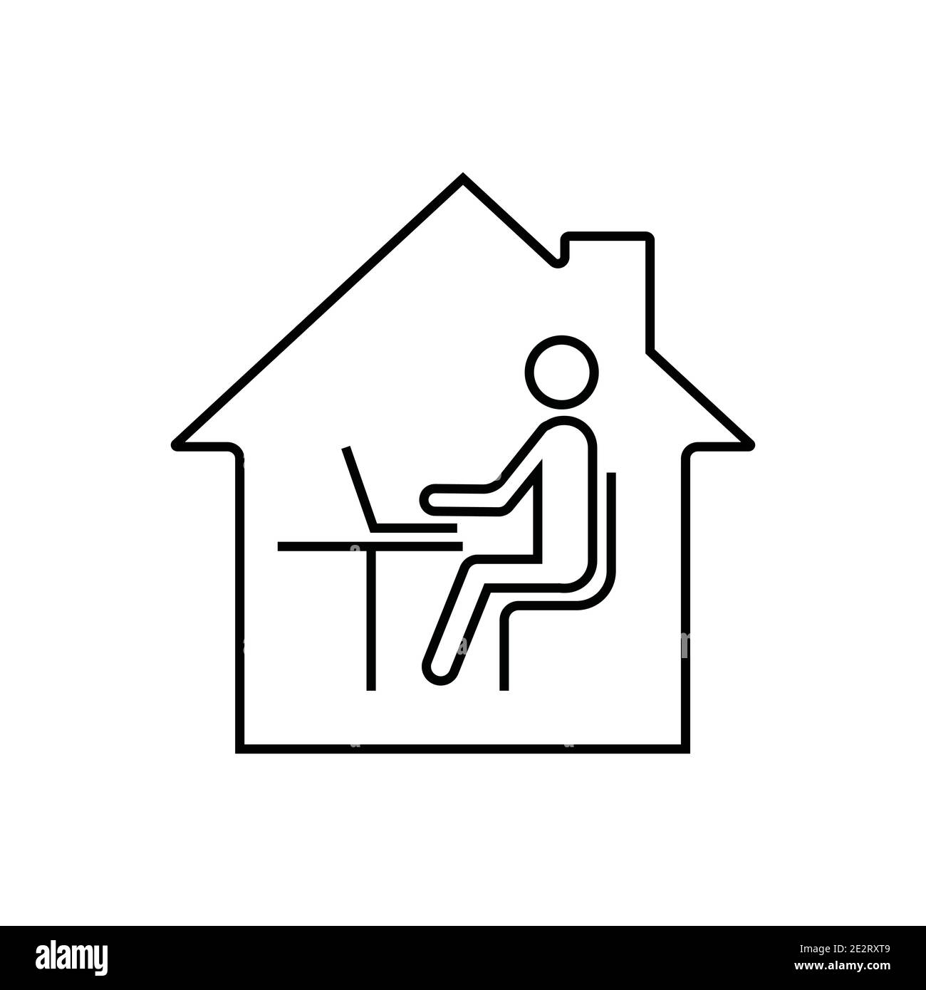 Homework laptop icon outline hi-res stock photography and images - Alamy