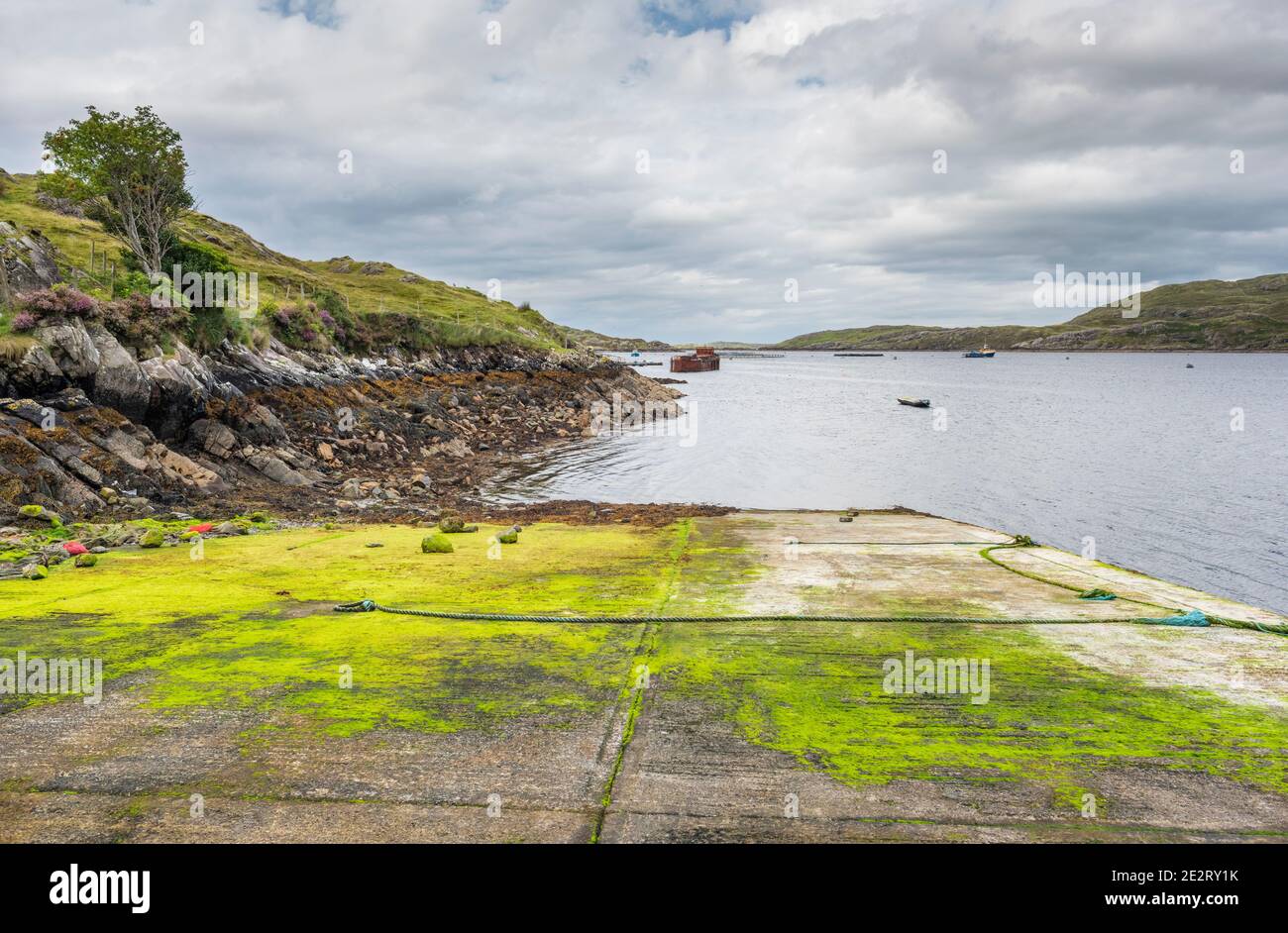 The fishing village of Little KIllary near the mouth of Killary Harbour ...