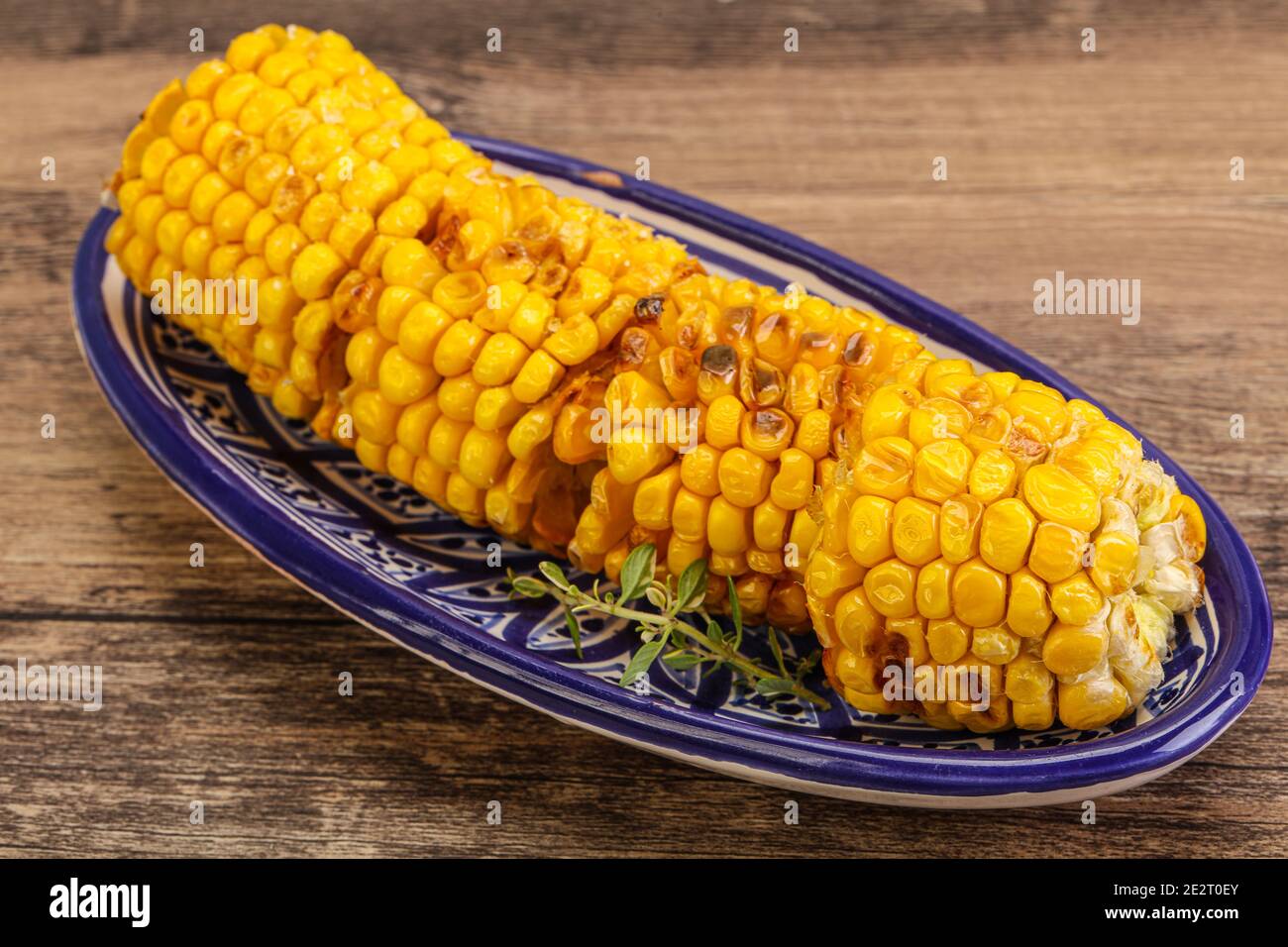 Grilled hot corn with oil and salt Stock Photo - Alamy
