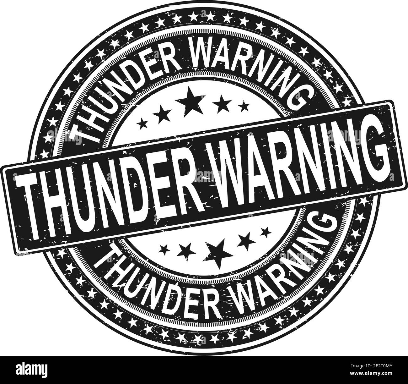 thunder warning grunge rubber stamp on white background, vector ...