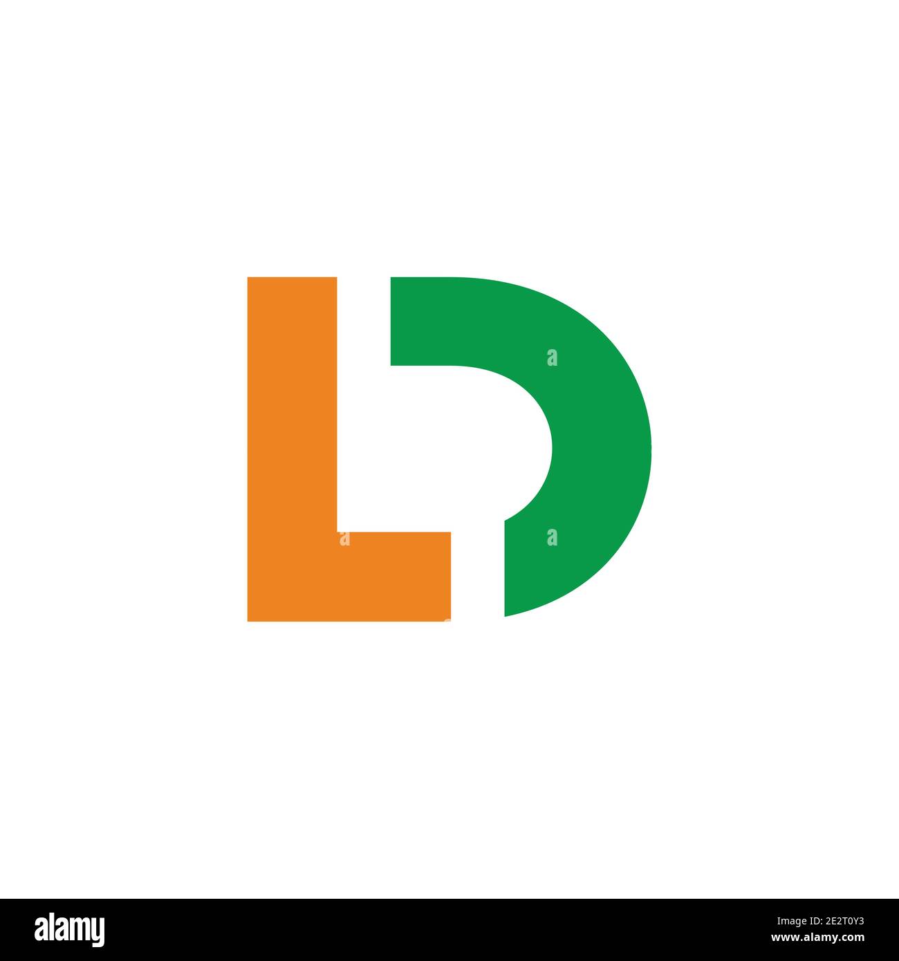 abstract letter ld slice design simple flat geometric line logo vector ...