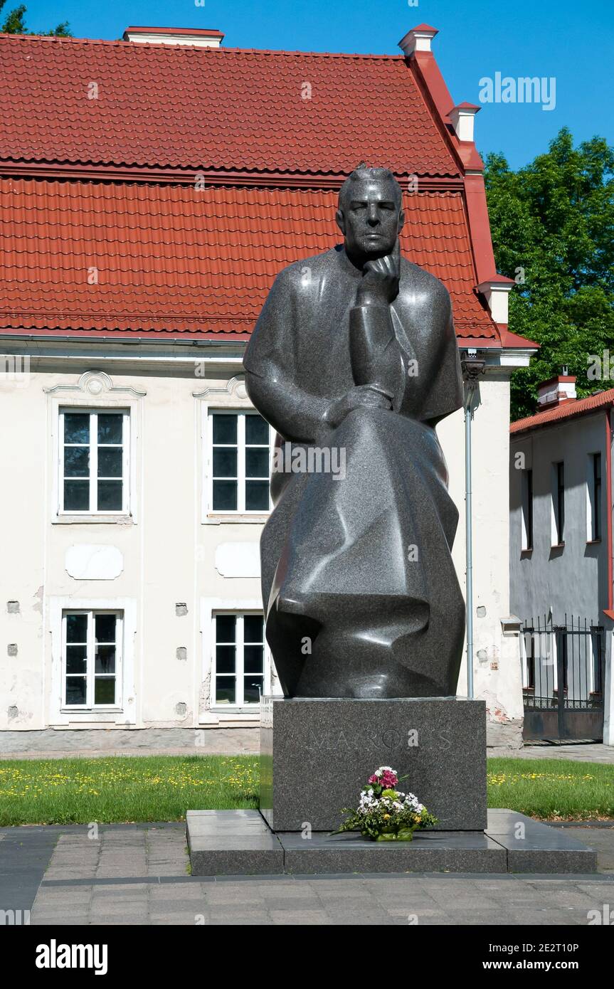 Statue of Maironis, Kaunas, Lithuania Stock Photo - Alamy