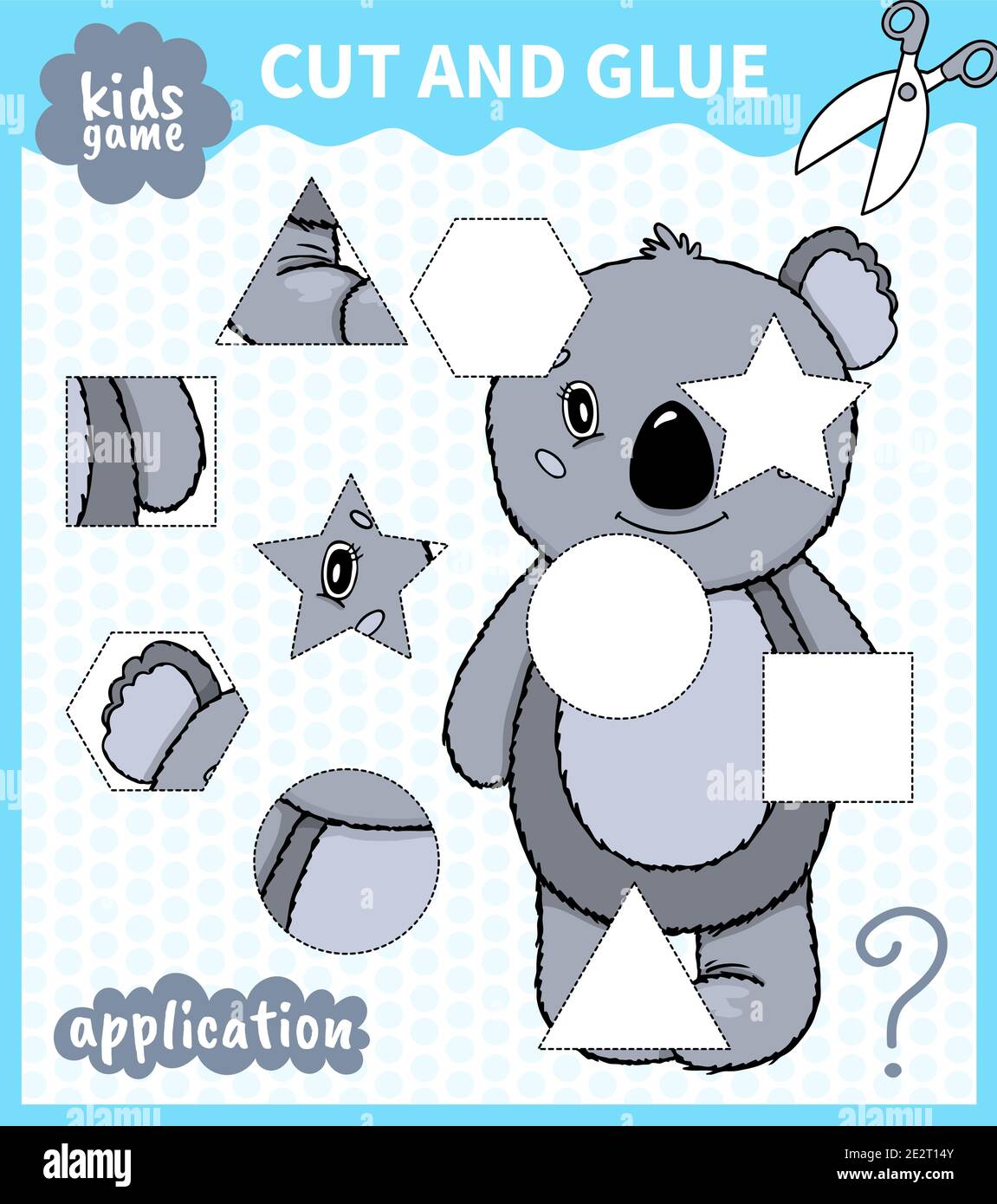 Children board animal game cut shape and glue in place for preschoolers ...