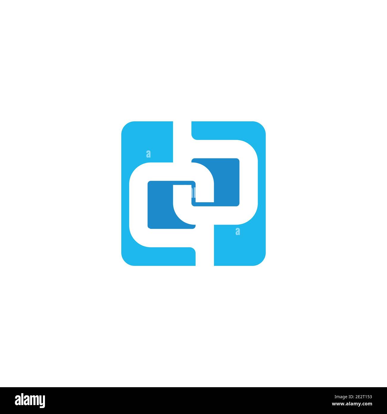 letter qb abstract negative space geometric square logo vector Stock ...