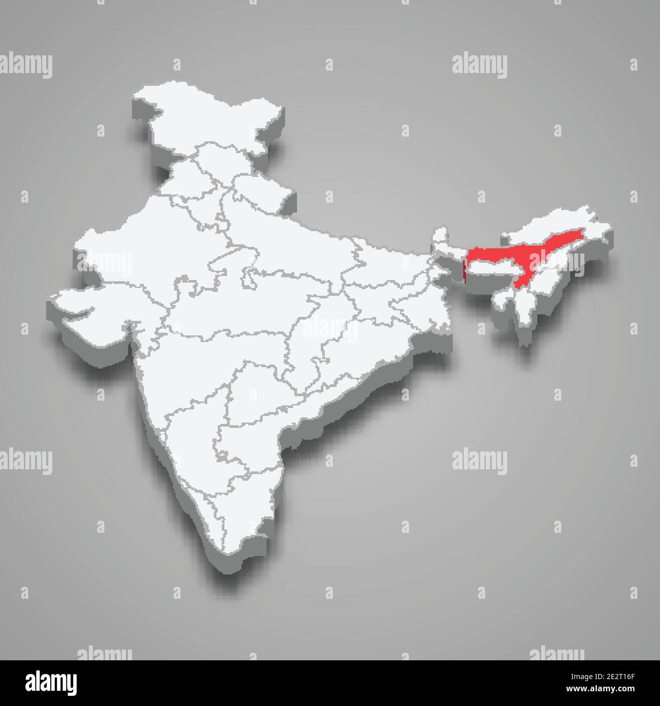 Map of assam hi-res stock photography and images - Alamy