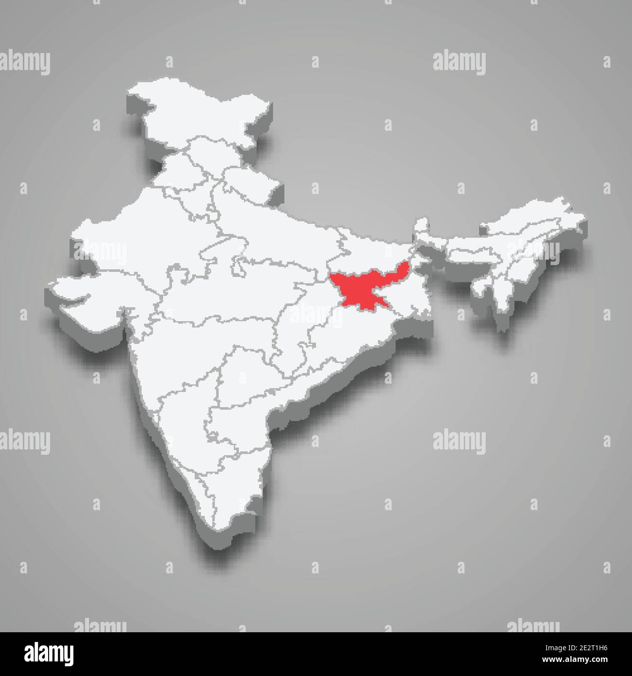 Jharkhand map hi-res stock photography and images - Alamy