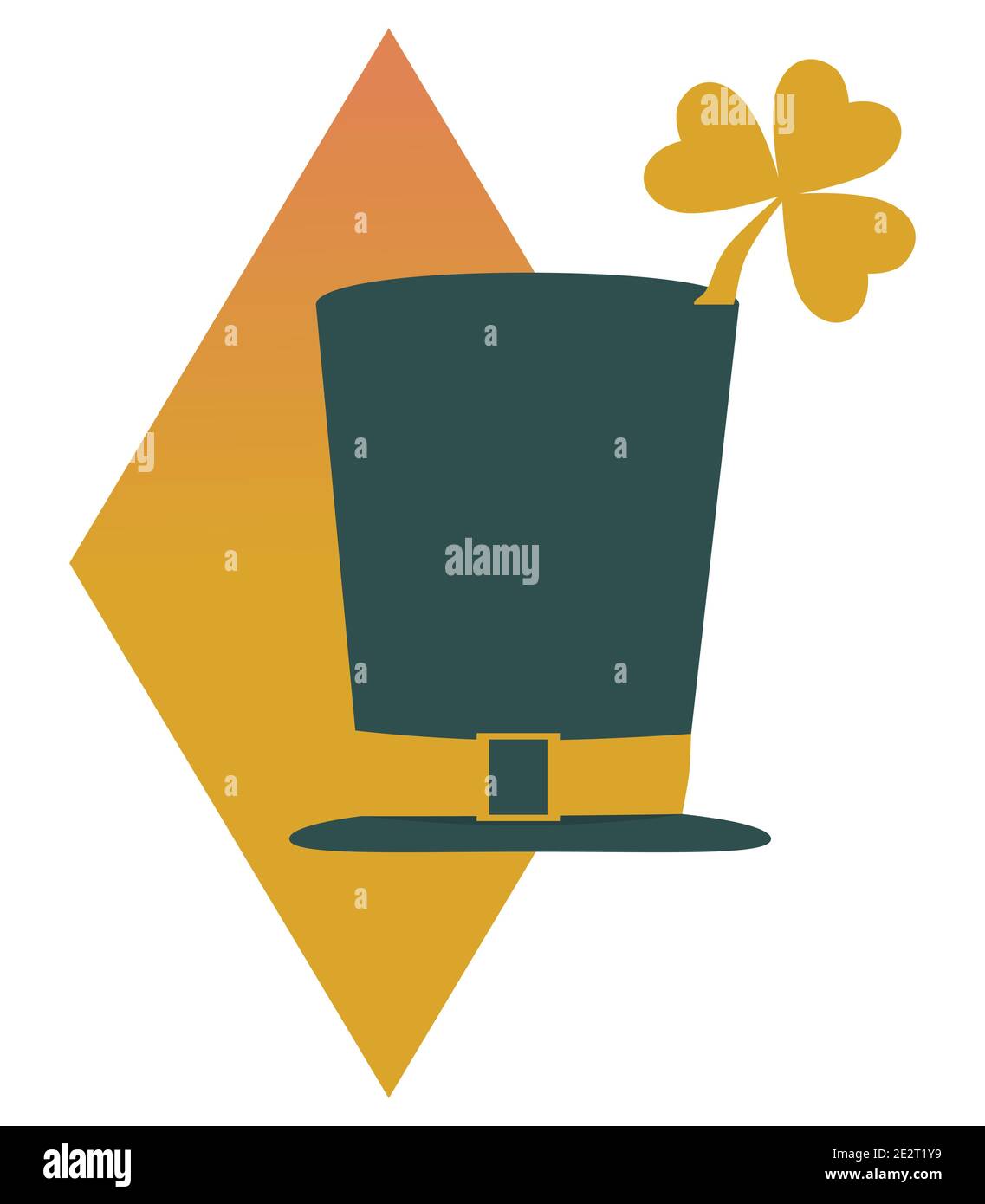 Hat and shamrock. St. Patrick's Day symbol. Isolated vector ...