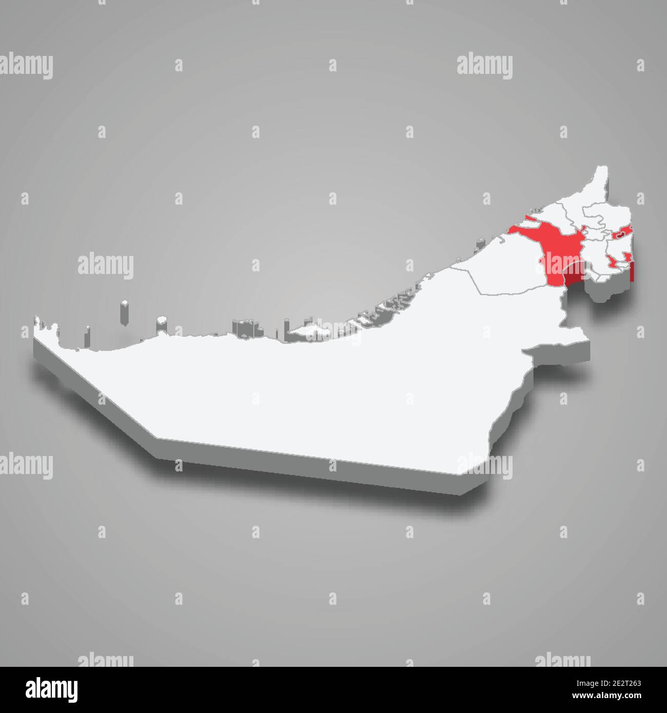 Sharjah emirate location within United Arab Emirates 3d isometric map ...