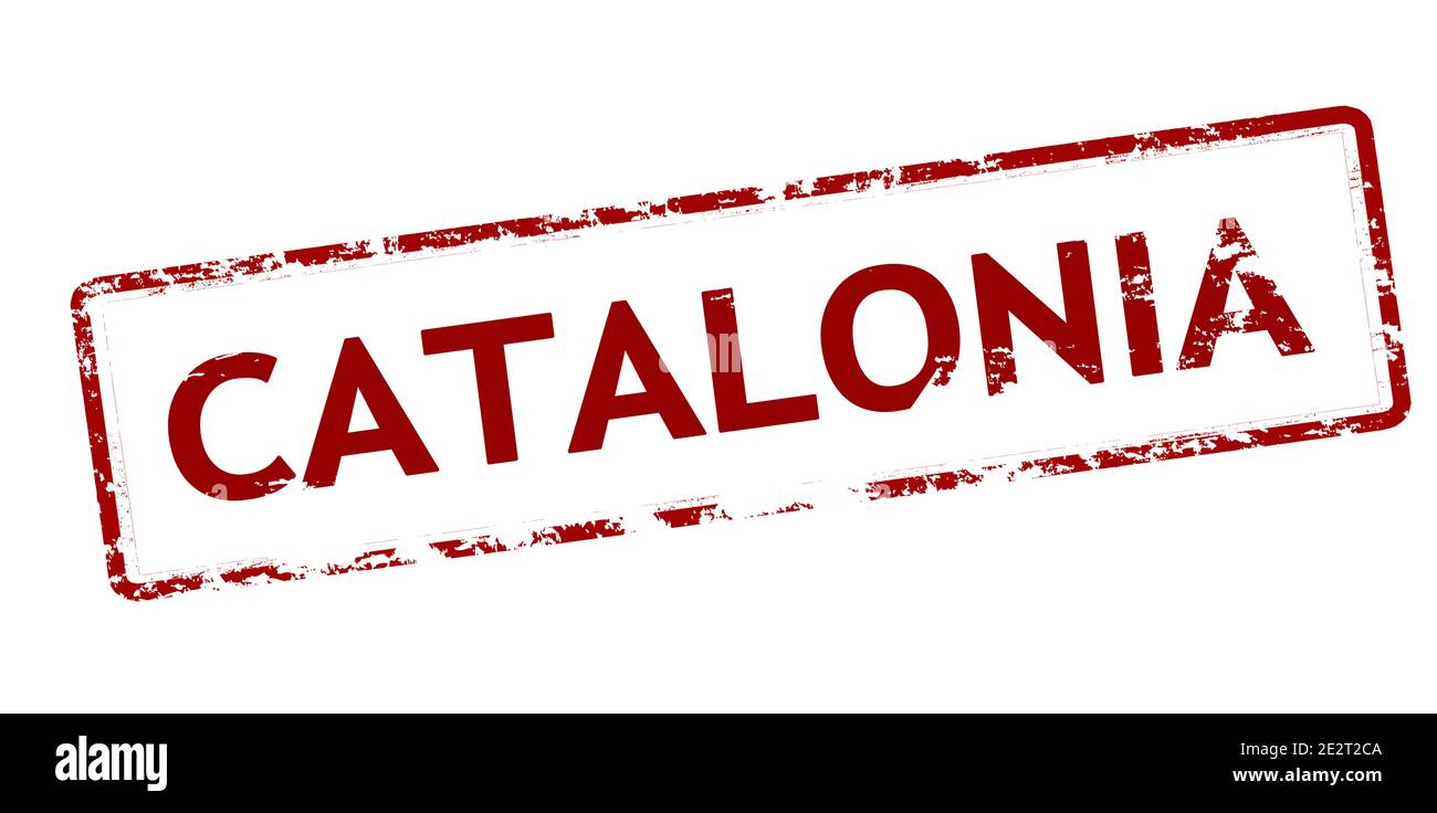 Rubber stamp with word Catalonia inside, vector illustration Stock ...